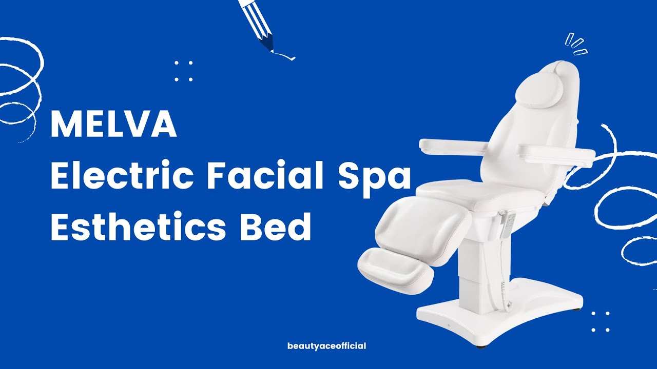 BeautyAce MELVA Electric Facial Spa Bed White Treatment Table - YouTube