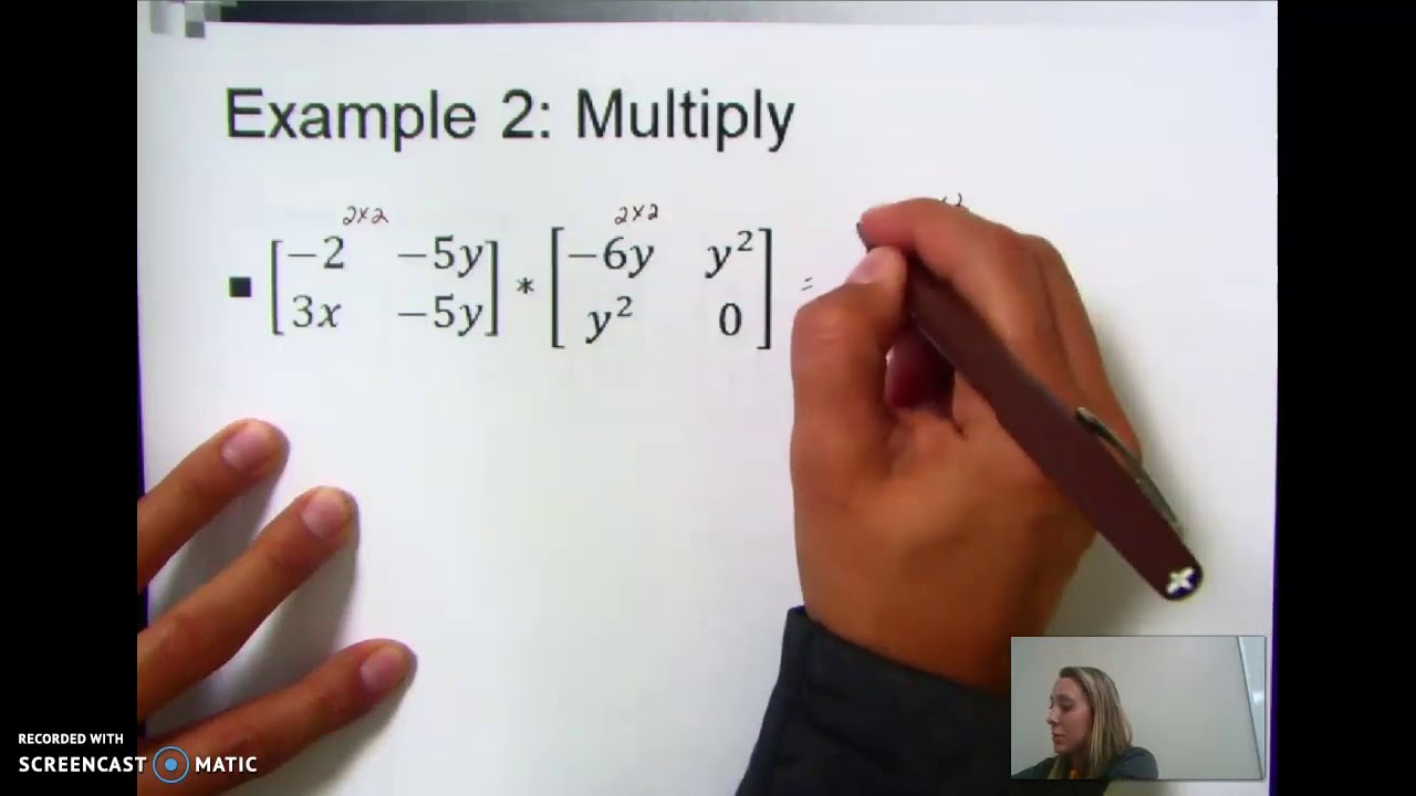 Matrix Multiplication with variable - YouTube