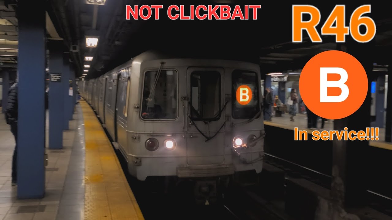 MTA RARE!!! In Service R46 (B) Train with Pre-GOH Door Chime at Broadway-Lafayette Street! - YouTube