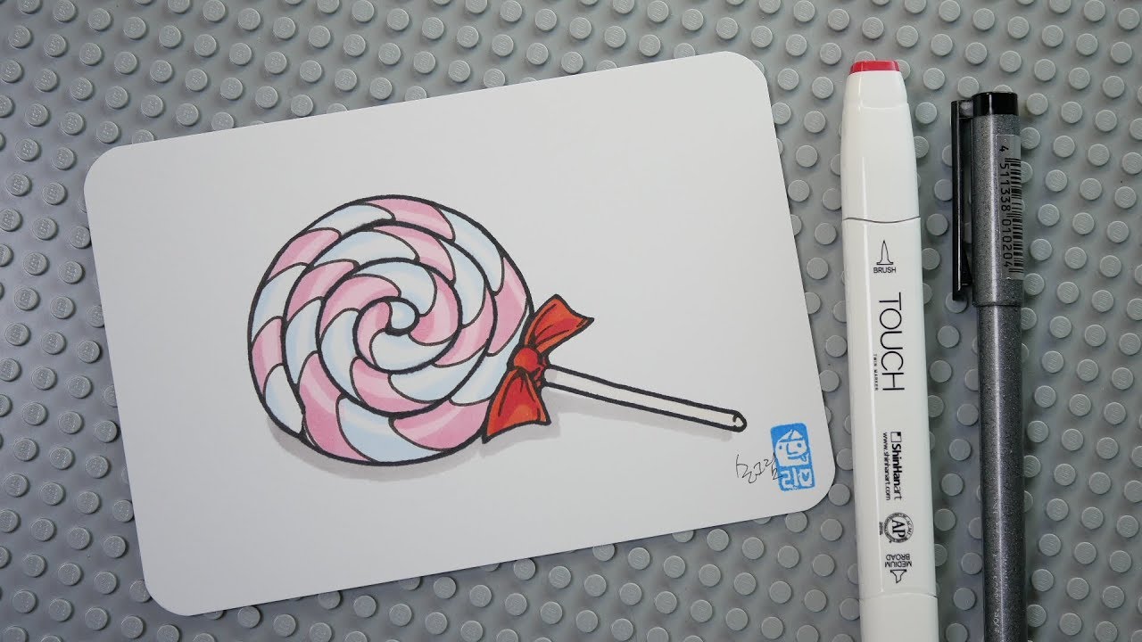 Drawing ASMR 마카 채색영상 - 롤리팝 - YouTube