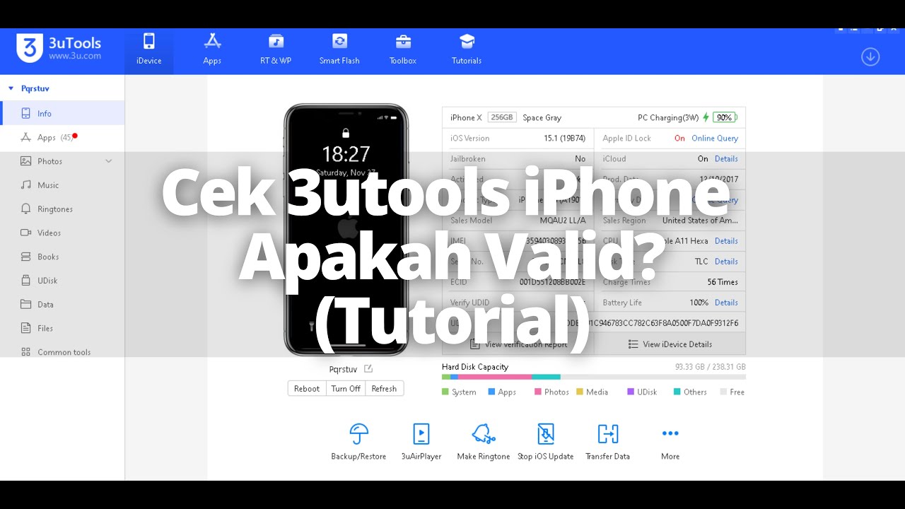 Cara Menggunakan 3utools Untuk Check iPhone Second Valid? Tutorial ...