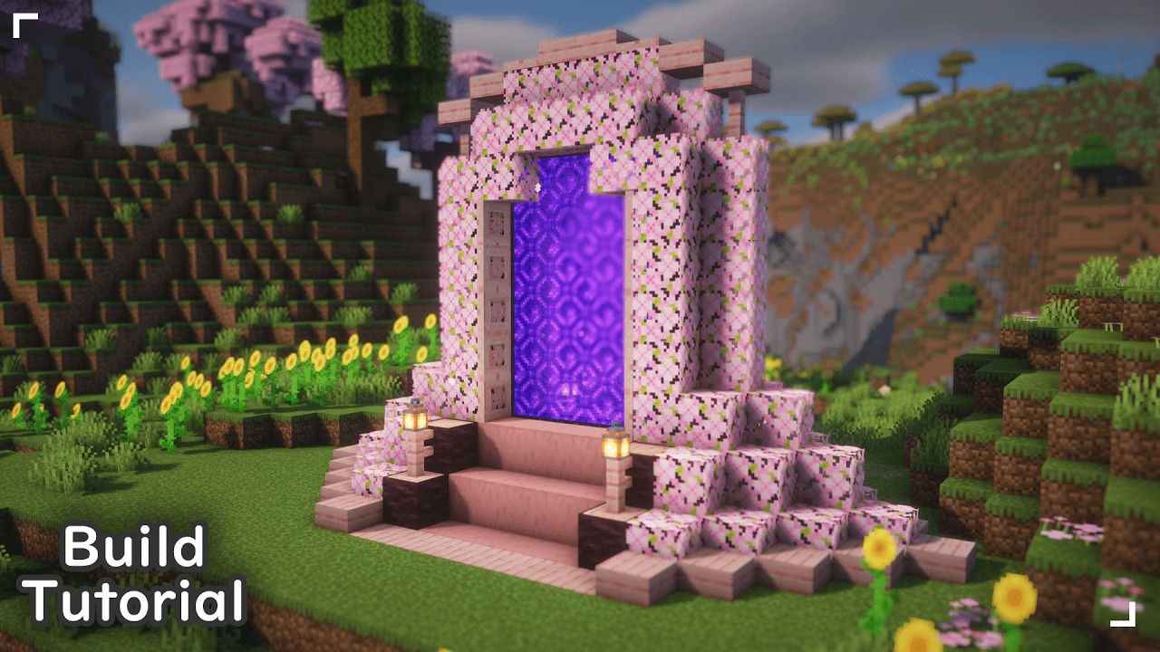 🌸 Cherry Blossom Nether Portal 🔮 | Minecraft Tutorial - YouTube