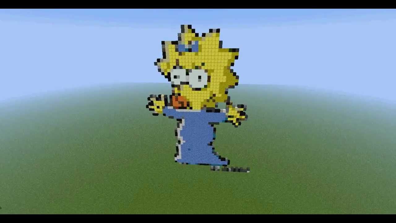 *minecraft* pixel art the simpsons maggie - YouTube