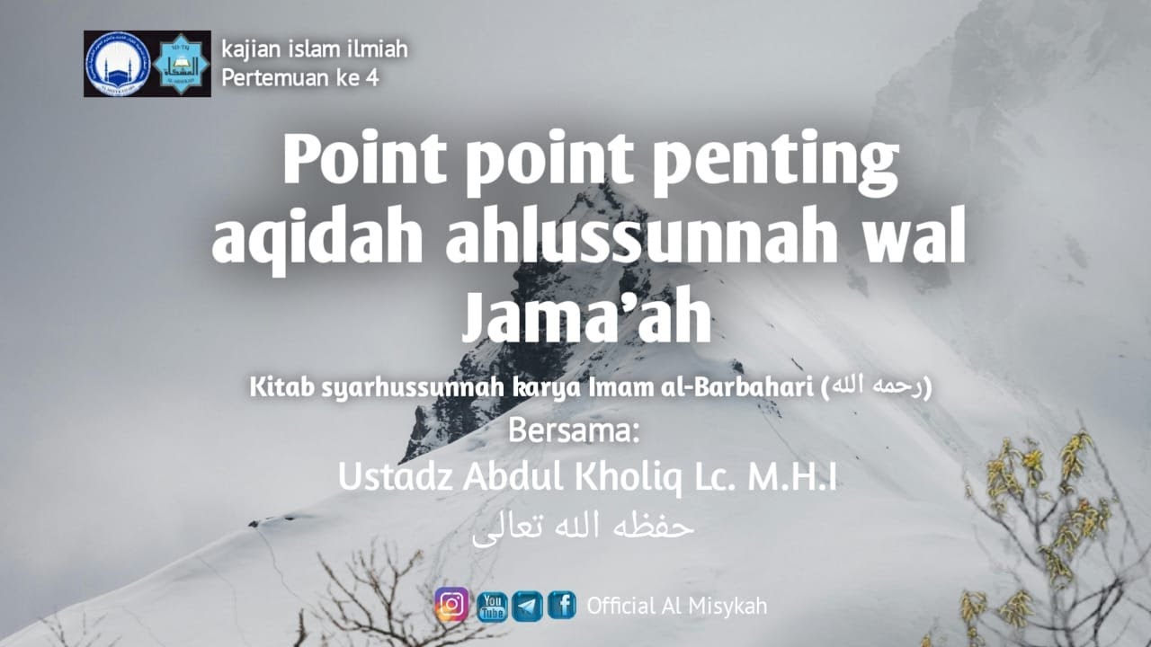 🔴 [LIVE] Point point penting aqidah ahlussunnah wal Jama'ah | Ust Abdul ...
