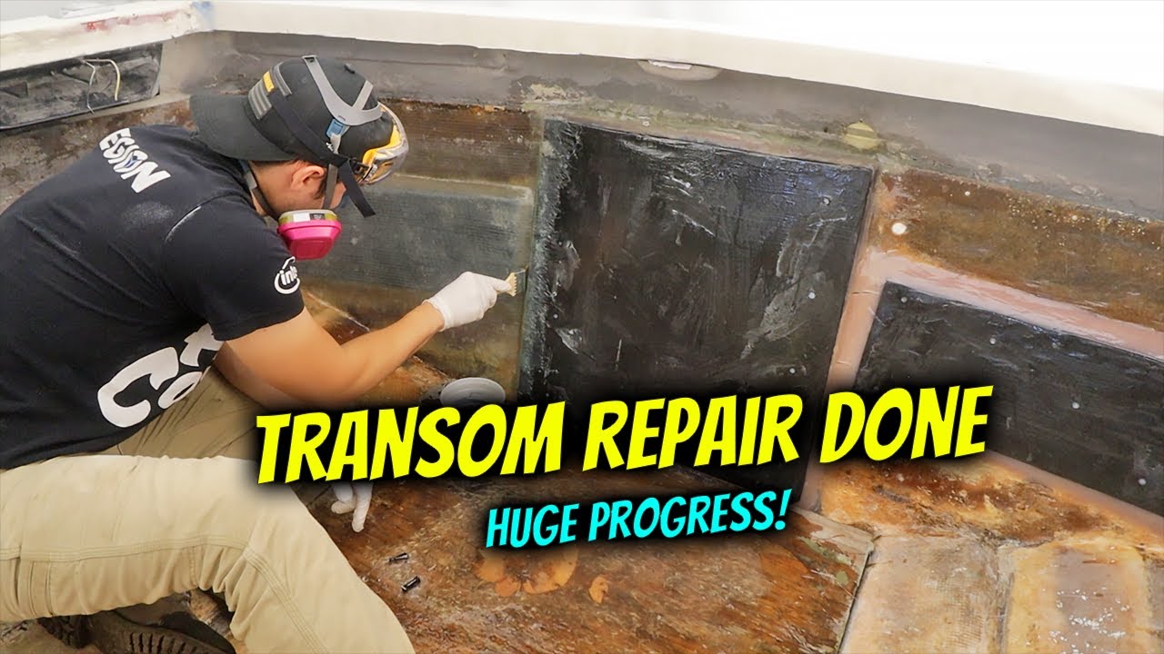 Boat Transom Repair Done- Boat Restoration Part 36 - YouTube