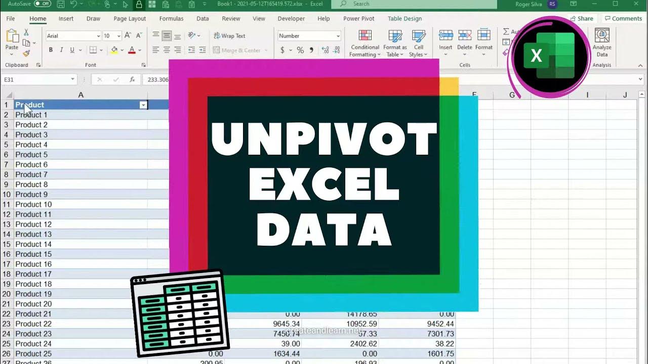 Easy to Learn how to Unpivot Excel Data (Using Power Query) - YouTube
