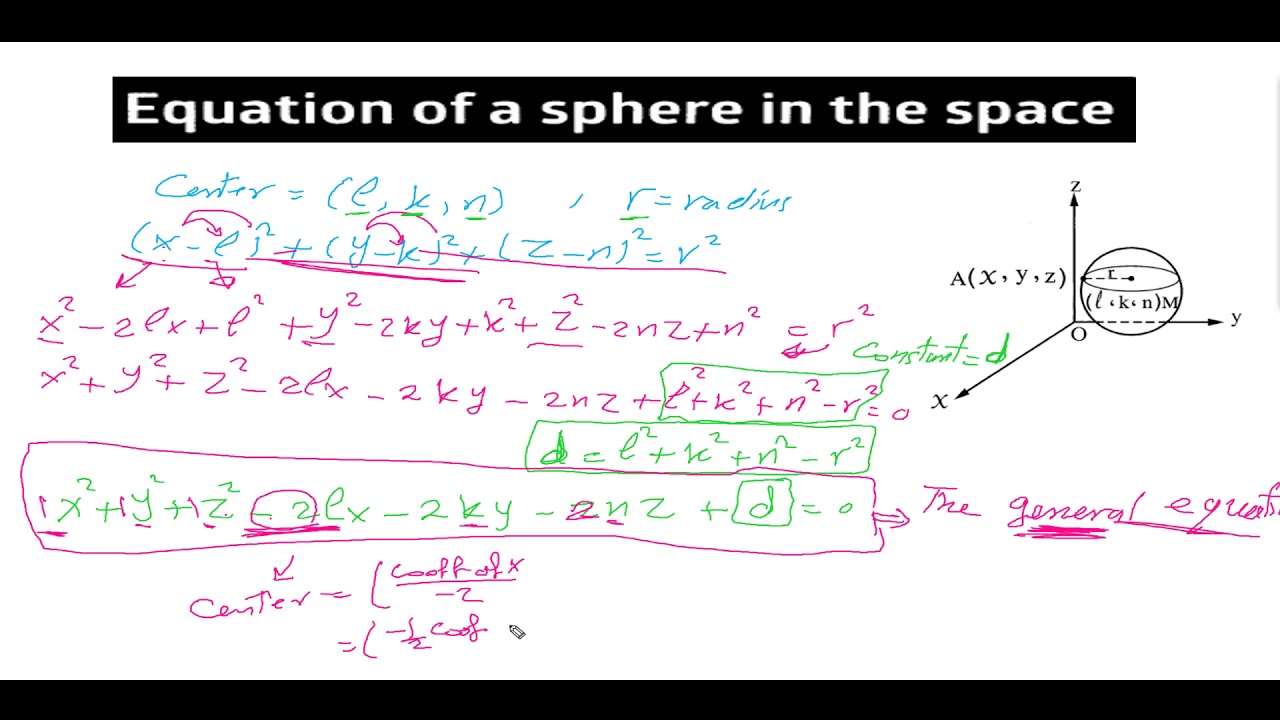 2-Solid Geometry - The Equation of the sphere - 2021للصف الثالث الثانوي ...