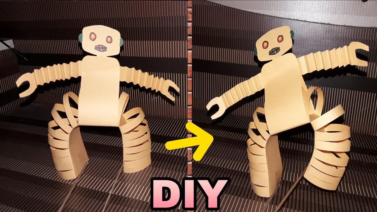 DIY Best Craft Idea Reuse Of Paper make Moving Robot Using Paper very diy-best-craft-idea-reuse-of-paper-make-moving-robot-using-paper-very