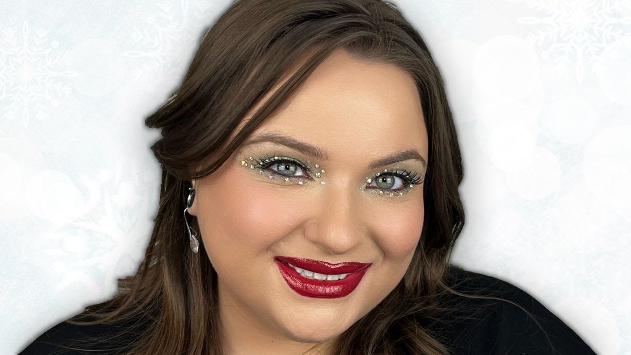 Sparkle More This Holiday: Green & Rhinestones Makeup Tutorial - YouTube