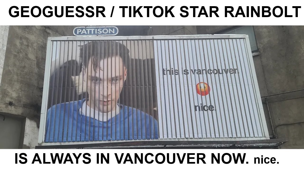 The Rainbolt billboard in downtown Vancouver - Geoguessr Tiktok star ...