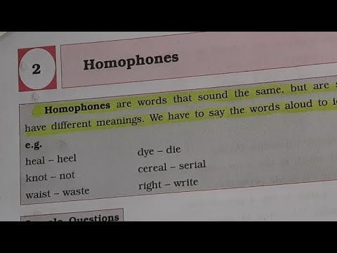 English / Scholarship Exam // Class 5th // Homophone // होमोफोन // what ...