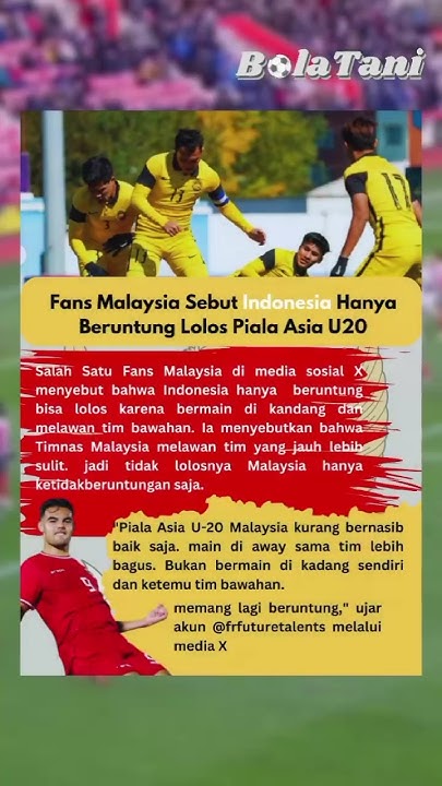 Kemarin Vietnam, Sekarang Malaysia Sindir Timnas Indonesia U20, King Indo memang beda! # ...