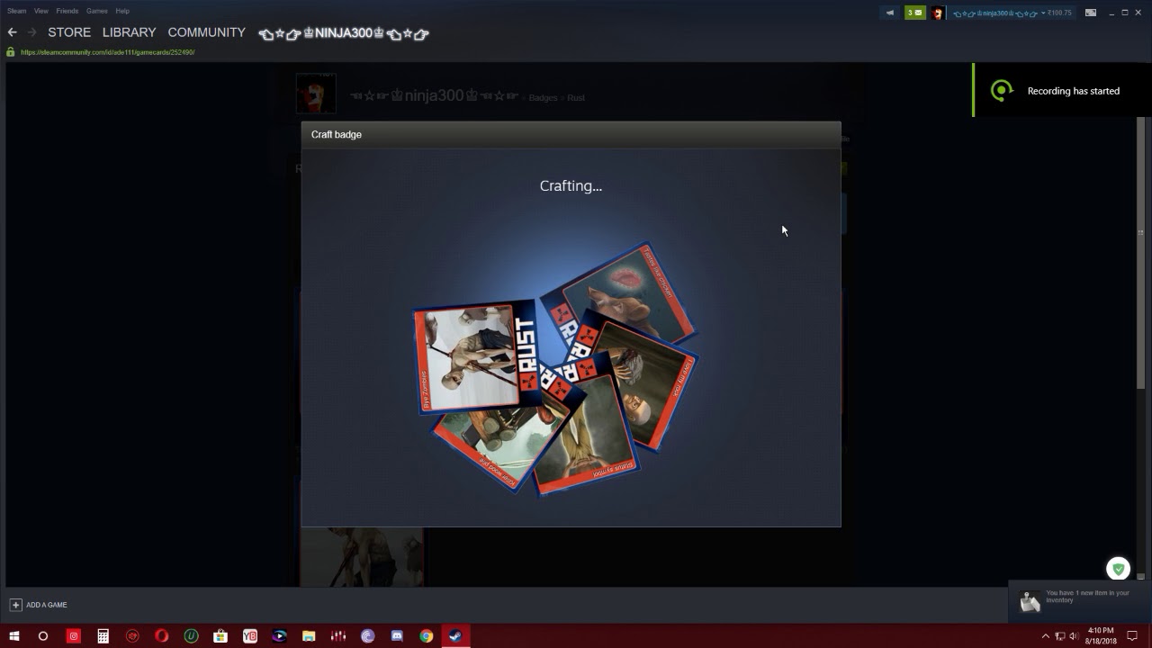 Rust Badge Professional Caveman Level 5, 500 XP - YouTube