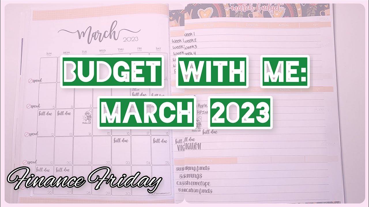 Budget with Me: March 2023 Monthly Setup // 2023 8x11 Budget Planner ...