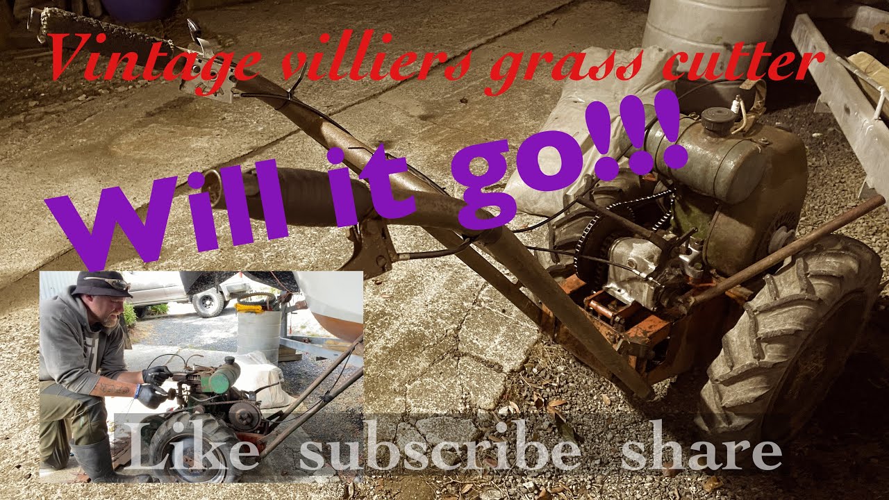 Villiers antique grass cutter,vintage lawn mower , will it go?! - YouTube