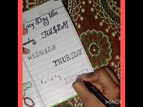 Easy way to write day in different ways#art #drawing #@hibaartandcraft ...