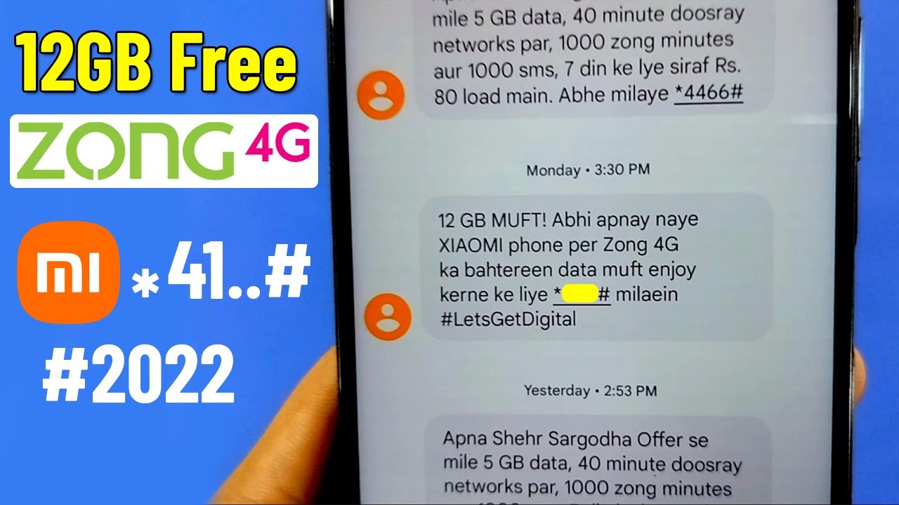 Zong 12GB free internet code for Xiaomi Phones | zong free internet ...