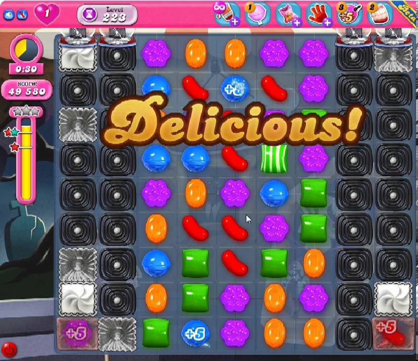 Candy Crush Saga Level 223 - 3 Star - no boosters - YouTube
