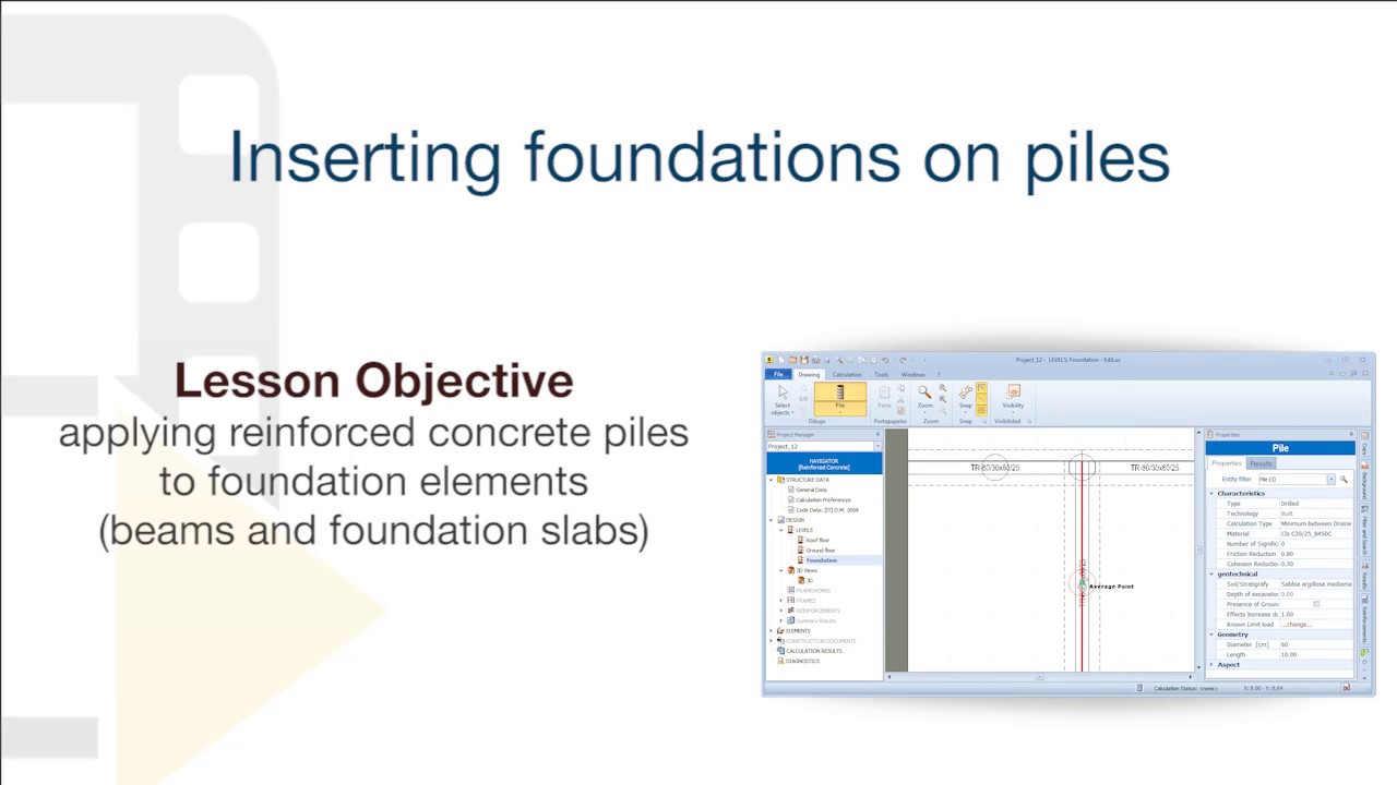 EdiLus Tutorial - How to insert a foundation structure on piles - ACCA software - YouTube