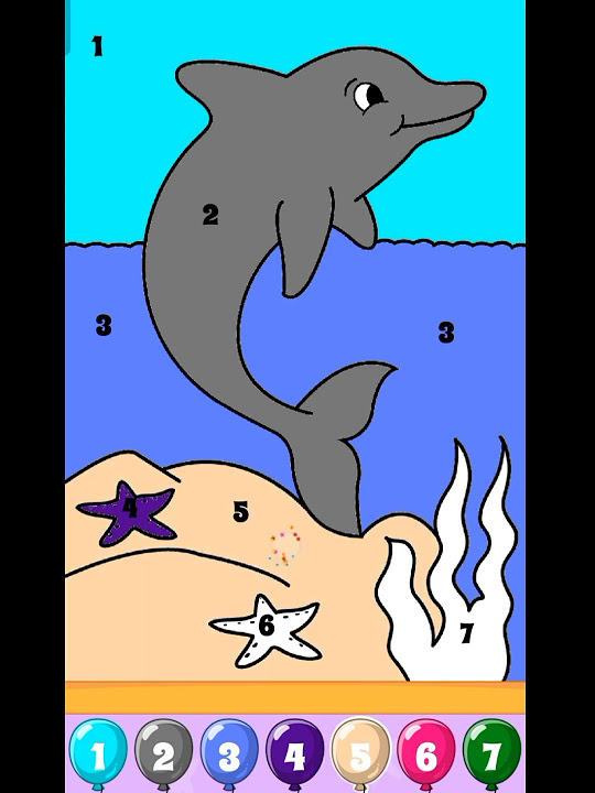 LEARN TO COUNT WHILE COLORING DOLPHINS - YouTube