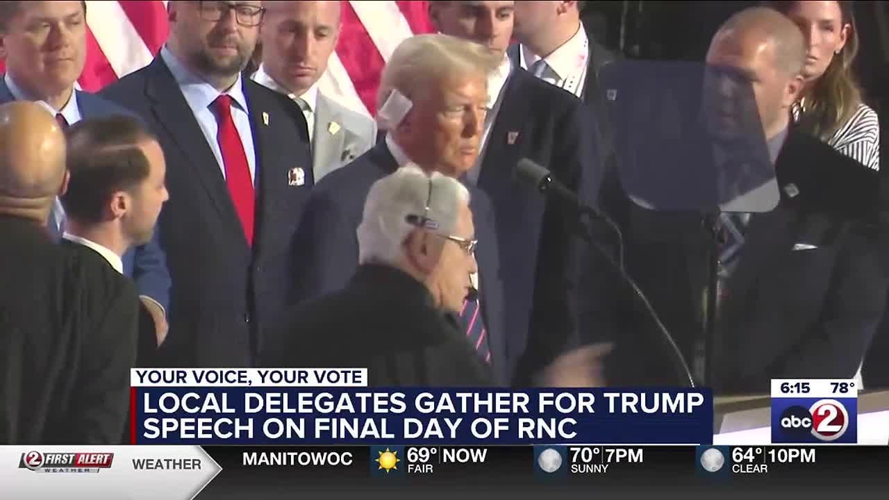 Local delegates gather for Trump speech on final day of RNC - YouTube