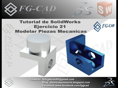 Tutorial de Solidworks Ejercicio 21 MODELAR PIEZAS MECANICAS - YouTube