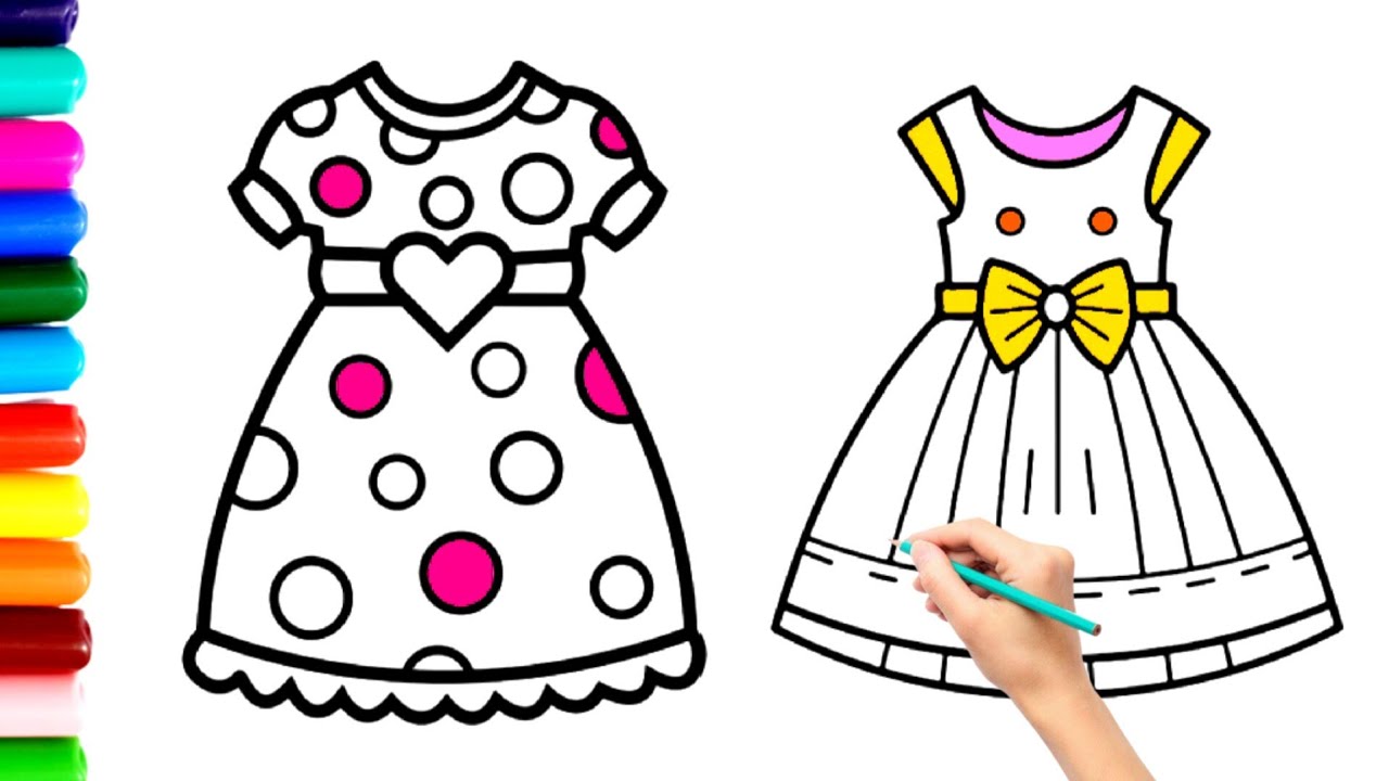 Dress👗 Drawing, Painting and Coloring for Kids and Toddlers - Kids ...