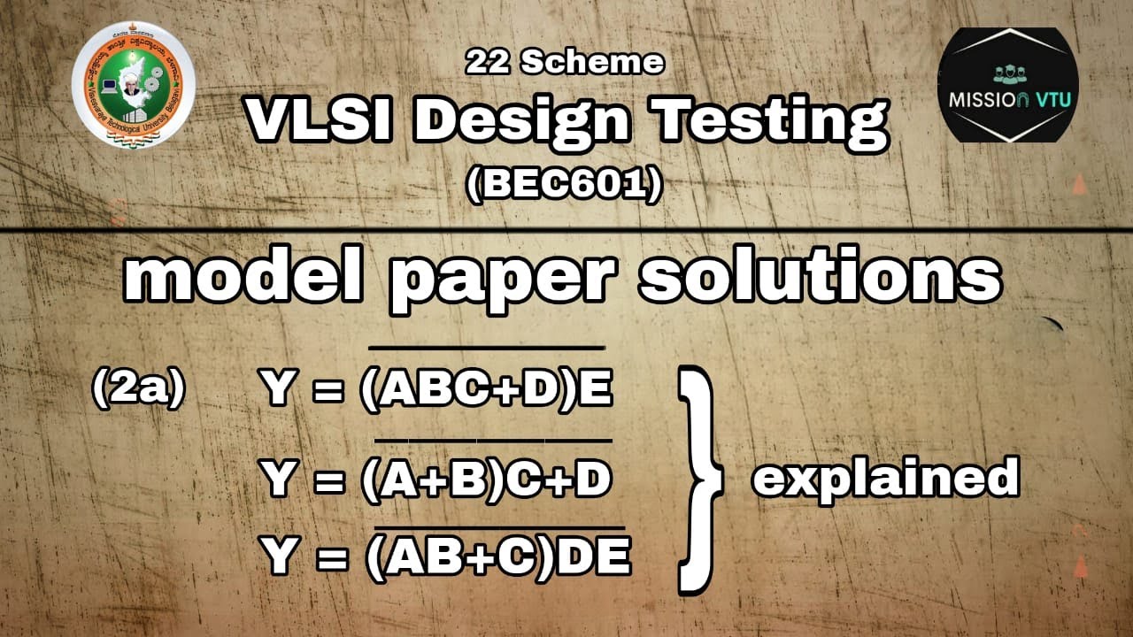 VLSI 2a model paper solution 6th sem 22 scheme VTU - YouTube