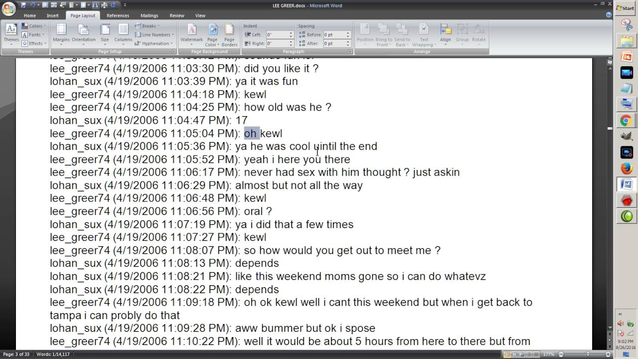 To Catch A Predator: It's The Lee Greer Chatlog! It's The Lee Greer ...