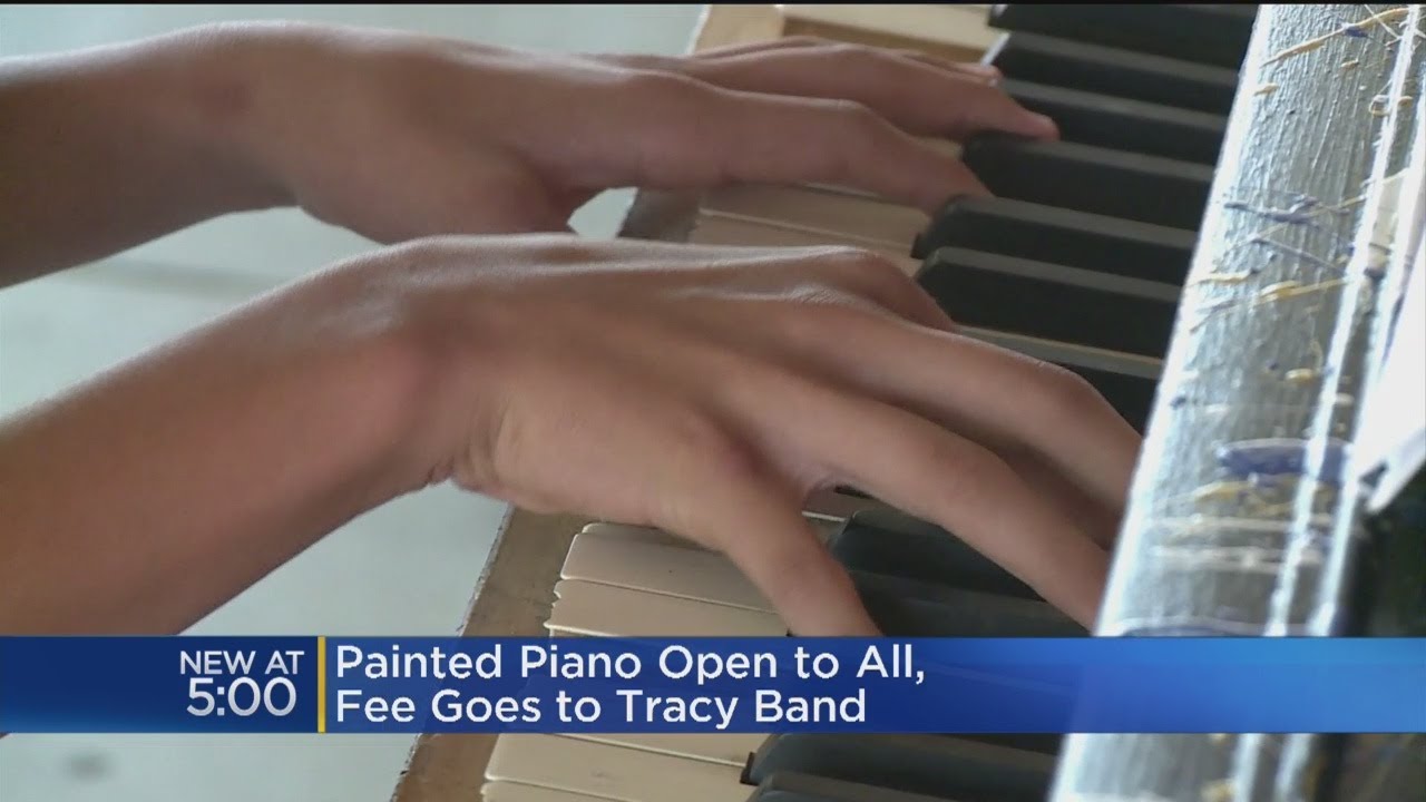 Downtown Tracy Piano Helps Local School Music Programs - YouTube