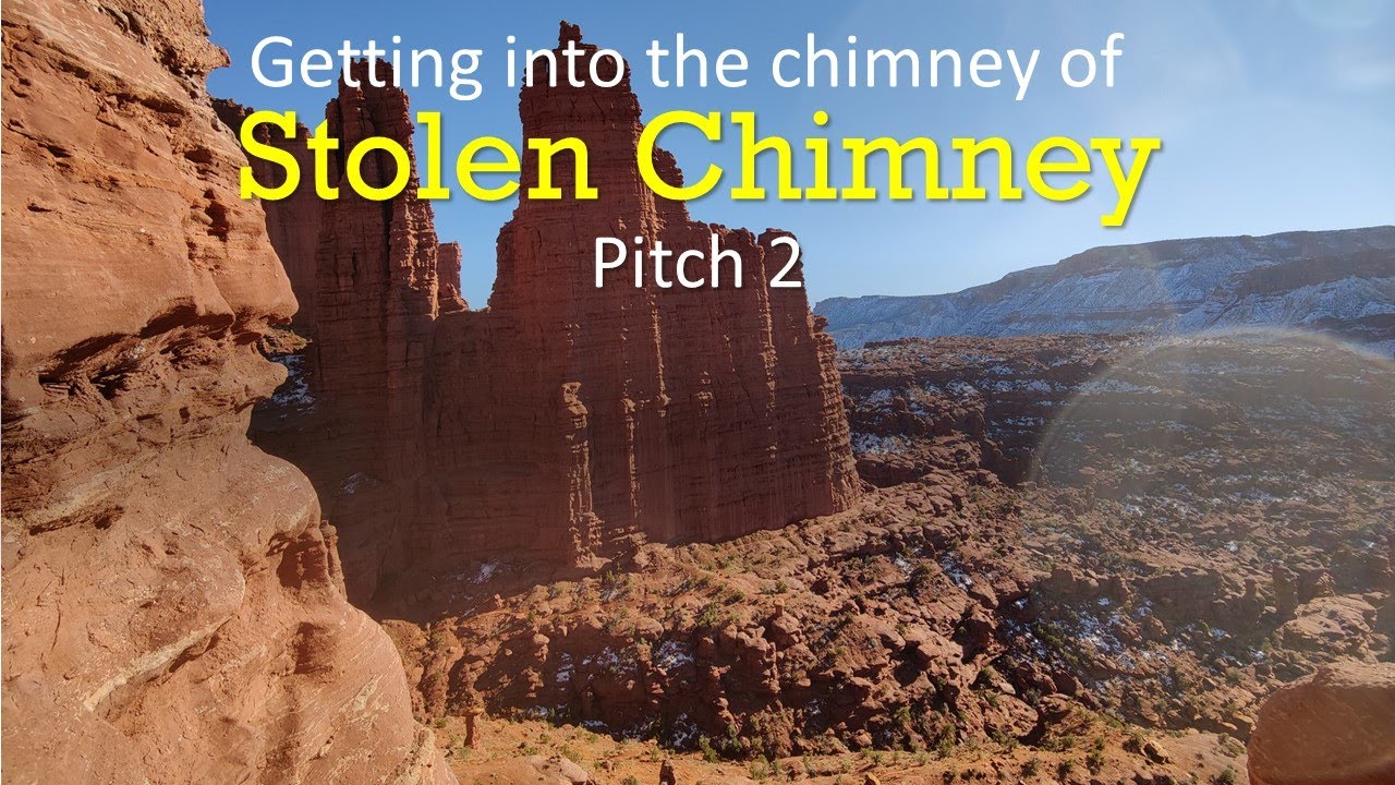 Trad climbing in Moab - Stolen Chimney (Pitch 2) - YouTube