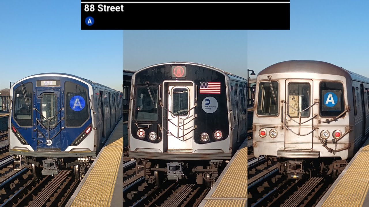 IND Fulton Street Line: (A) Trains AM Rush Hour Action @88th Street ...