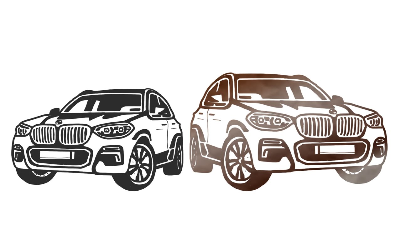 How to draw BMW X3 - YouTube