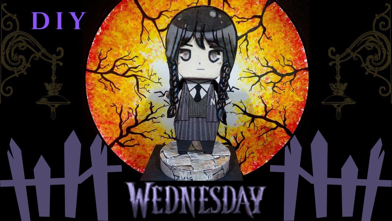 Haz una muñeca kawaii de MERLINA! -papercraft WEDNESDAY - YouTube