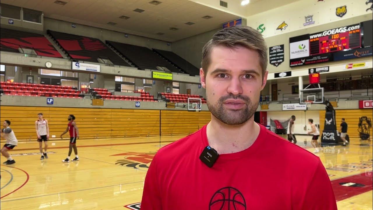 Ewu Mens Basketball Coach David Riley After Practice On March 13
