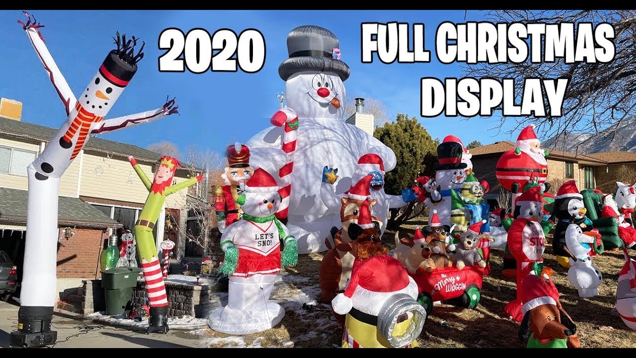 New & Complete Christmas Inflatables Yard Display with 3 Holiday Air ...