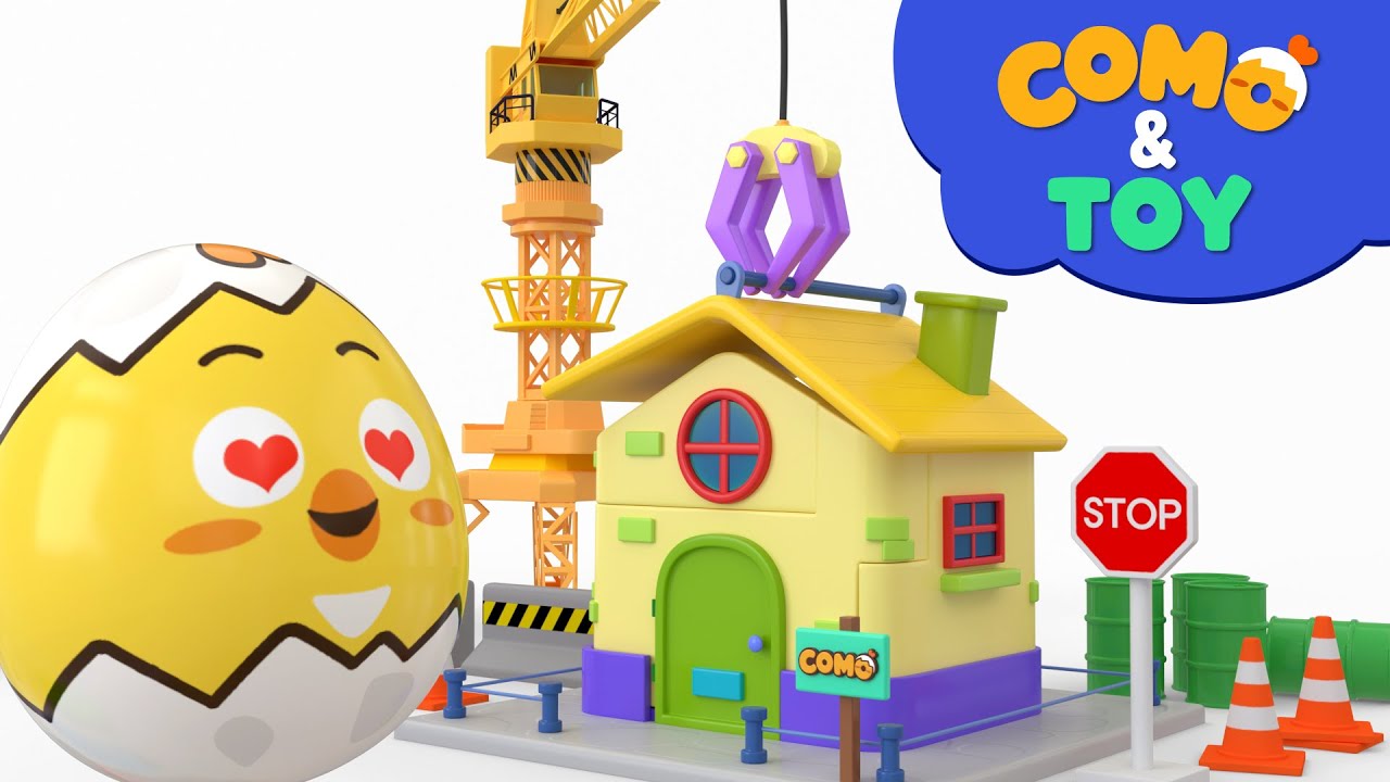 Como | Tower Crane | Learn colors and words | Cartoon video for kids ...