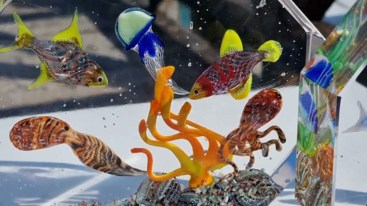 Big Octagonal Aquarium Sculpture - Original Murano Glass handmade in ...