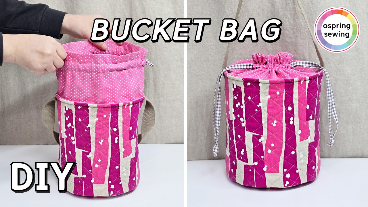 [DIY] How to make a Bucket Bag | Drawstring closure | Easy sewing for ...