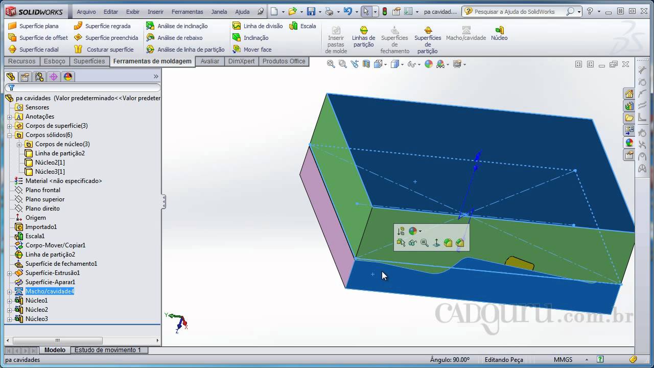 Curso Básico de Projeto de Moldes SolidWorks 2012 - Inserir peças e ...