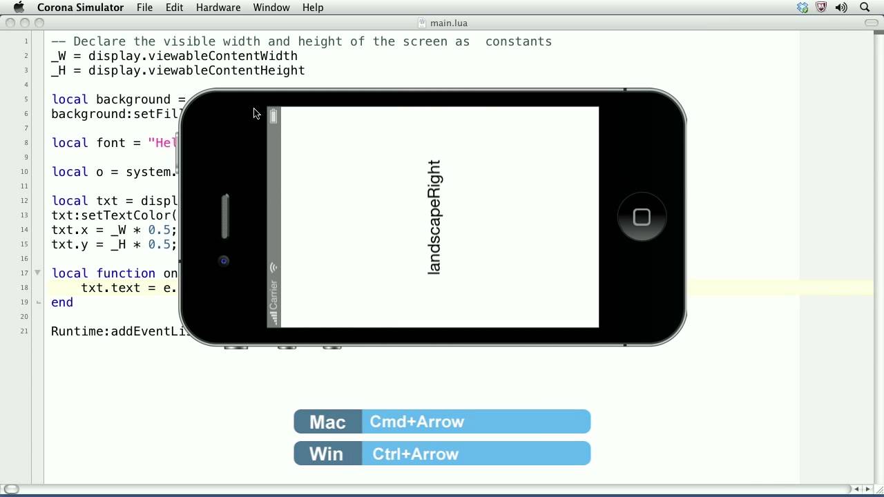 Corona SDK Tutorial | Handling Device Orientation Events - YouTube