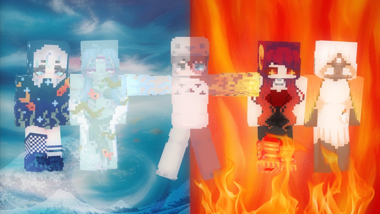 elements [ fire / water ] aesthetic minecraft skins | w/ links 🔥🌊 - YouTube