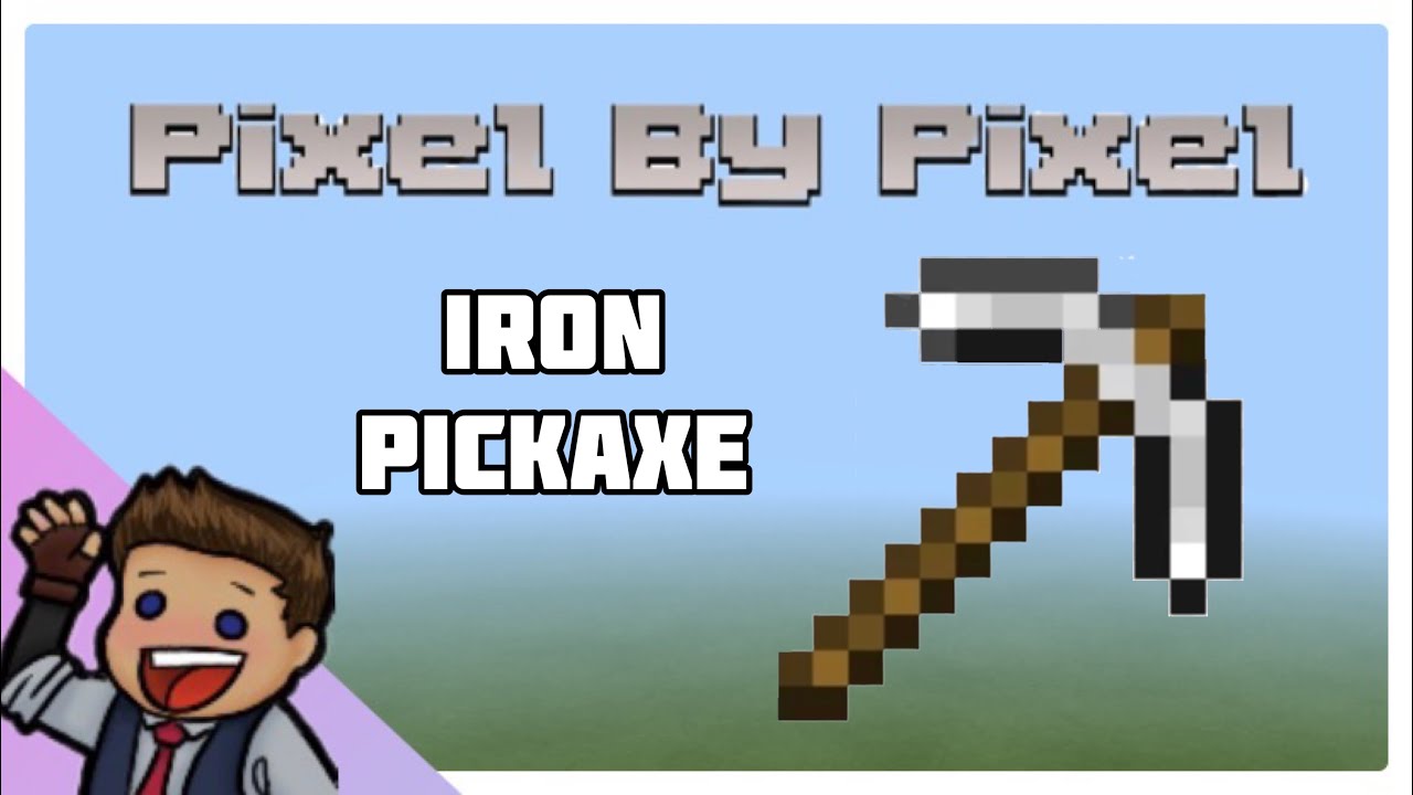 Iron Pickaxe⛏Tutorial | Pixel Art🎨 ~ Minecraft~ Pixel By Pixel - YouTube