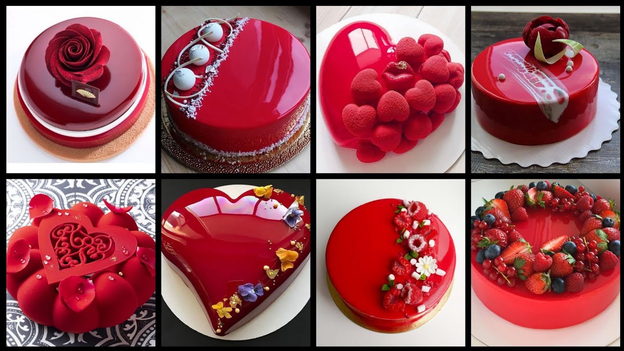 Very Beautiful Red Mirror Glaze Cakes Designs | Stunning Red Wedding ...