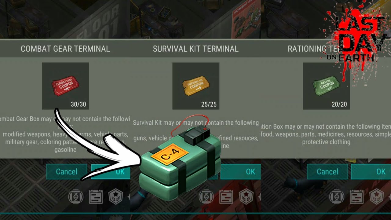 C4 Explosive/Opening red, orange, green coupons in the Bunker Alfa ...