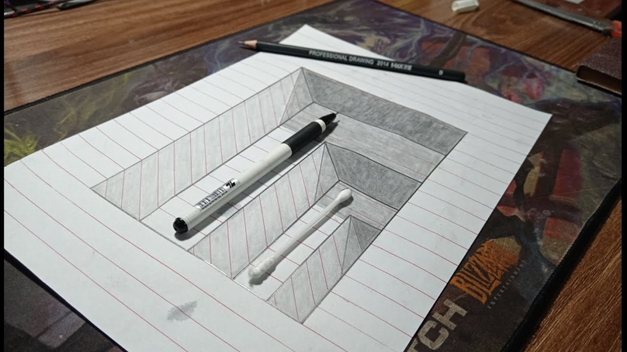 3d drawing on paper for beginner/how to draw 3d/vẽ 3d trên giấy cho ...