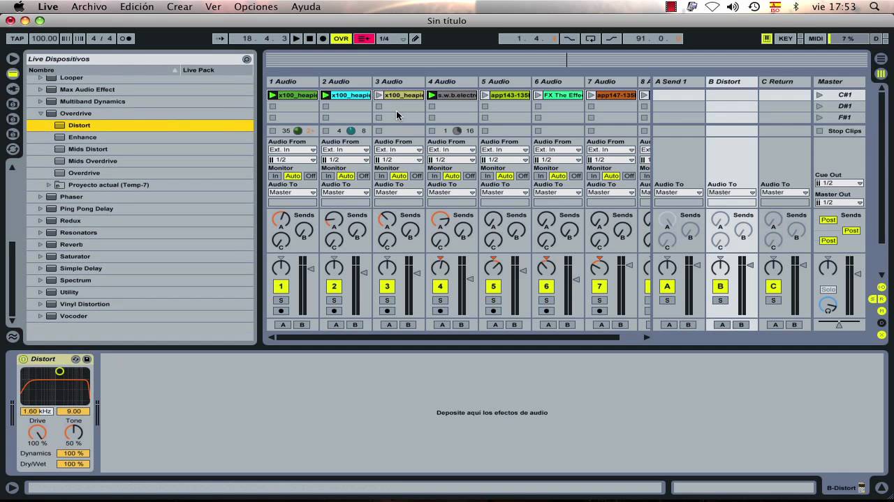 Tutorial de Ableton Live 8 en Español- Pistas de Envio.mov - YouTube