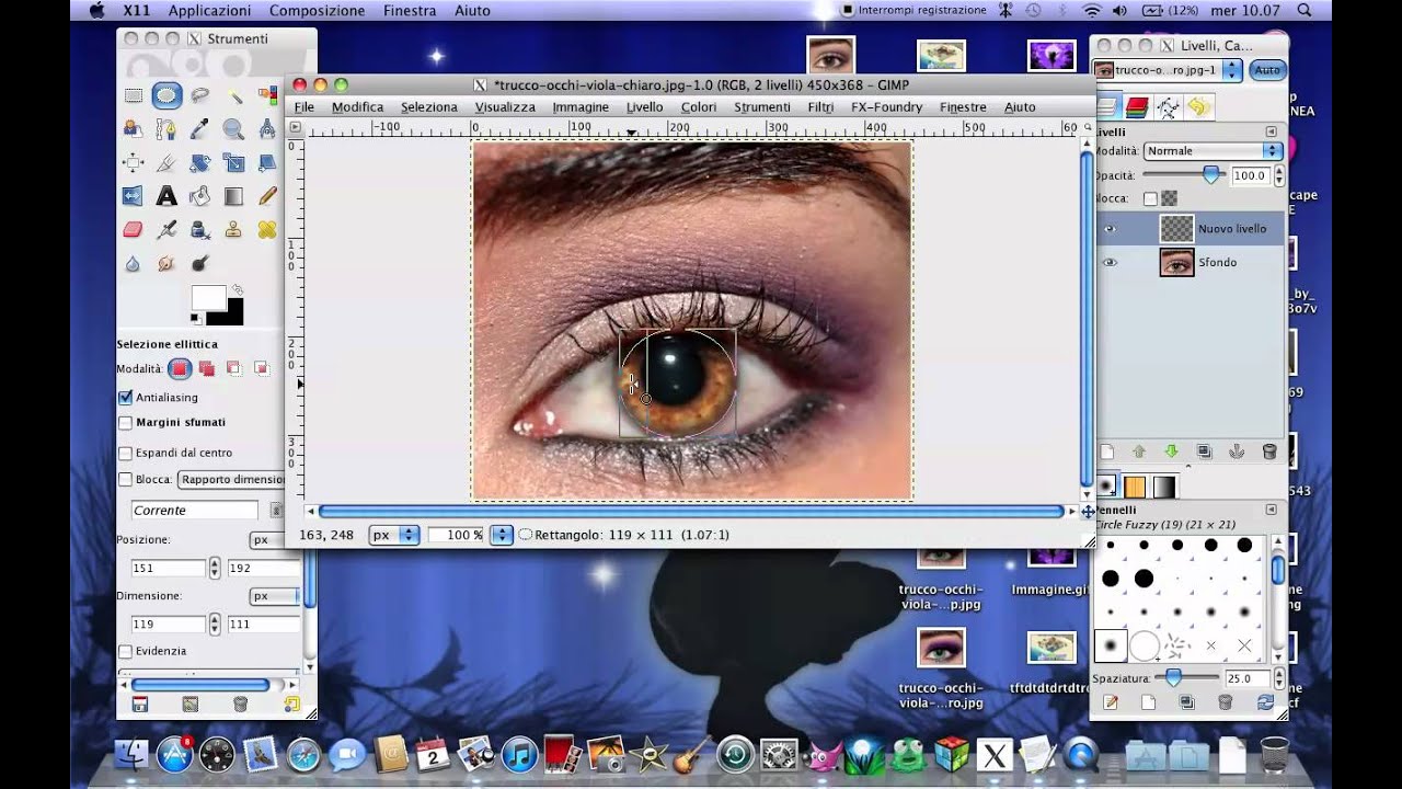 TUTORIAL GIMP - CAMBIARE COLORE OCCHI o schiarire - YouTube