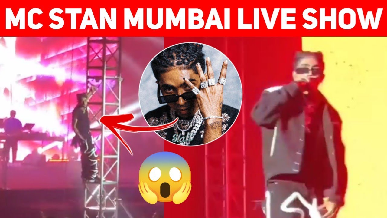 MC STAN CLIMBED THE PILLAR ON HIS LIVE SHOW | MC STAN MUMBAI SHOW CRAZY ...