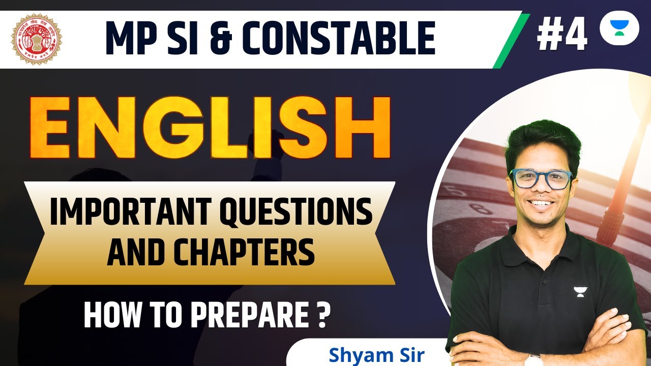 MP SI & Constable Imp Questions & Chapters | Part - 4 | English | Shyam ...